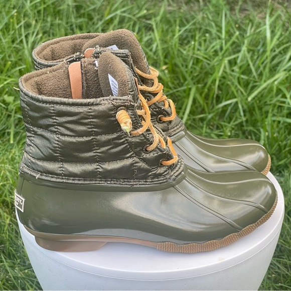 Sperry | Shoes | Sperry Boots Womens 8 M Top Sider Green Rubber ...